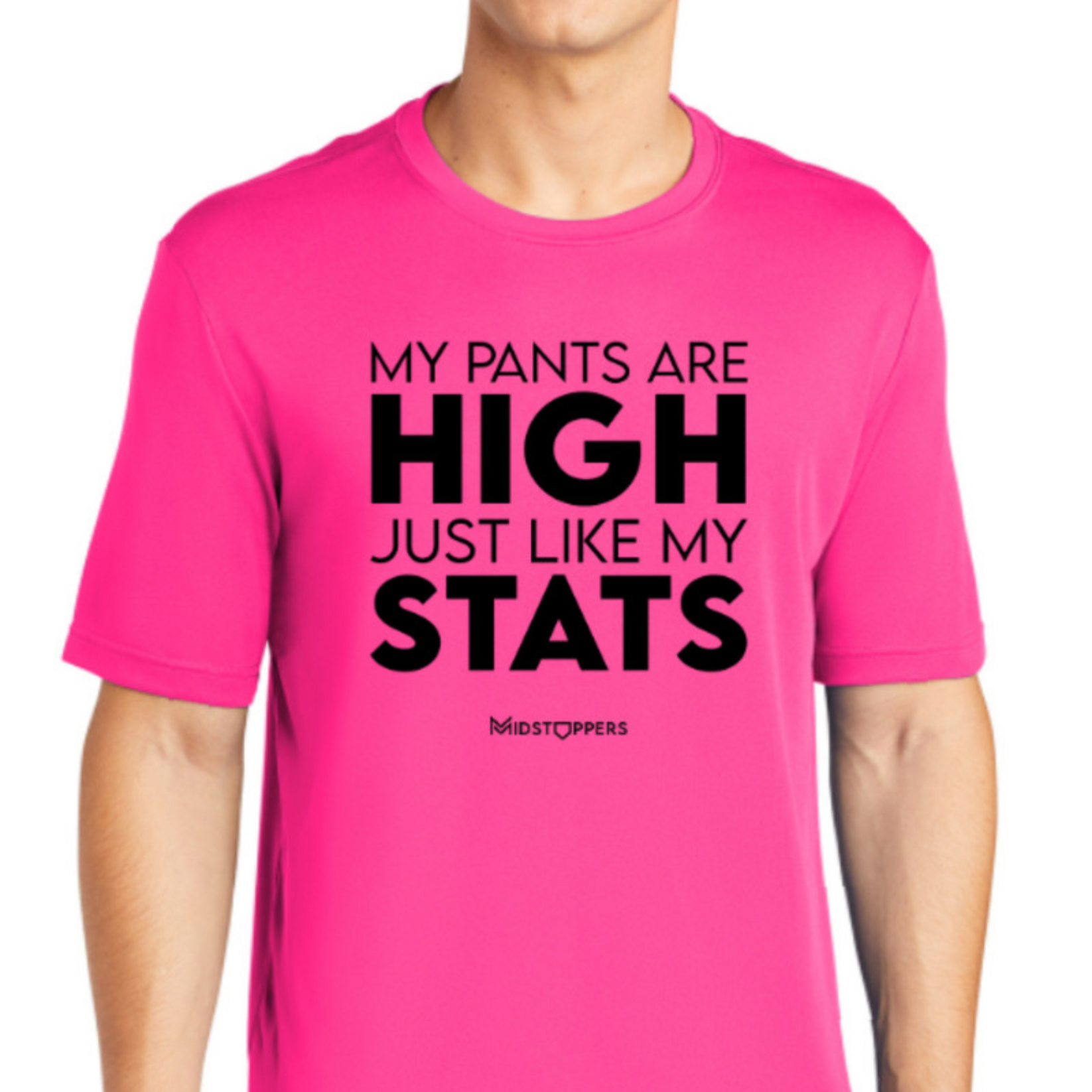 High Stats Baseball Practice T-Shirt (HOT PINK) – Midstoppers